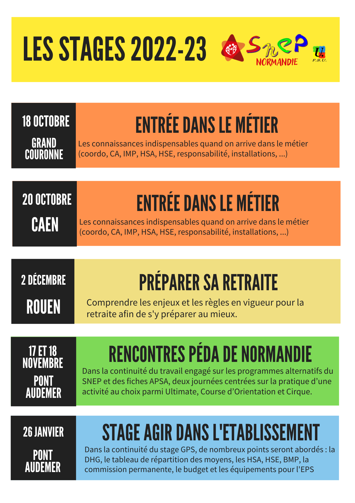 liste des stages SNEP-FSU 2022-2023 – SNEP-FSU Normandie